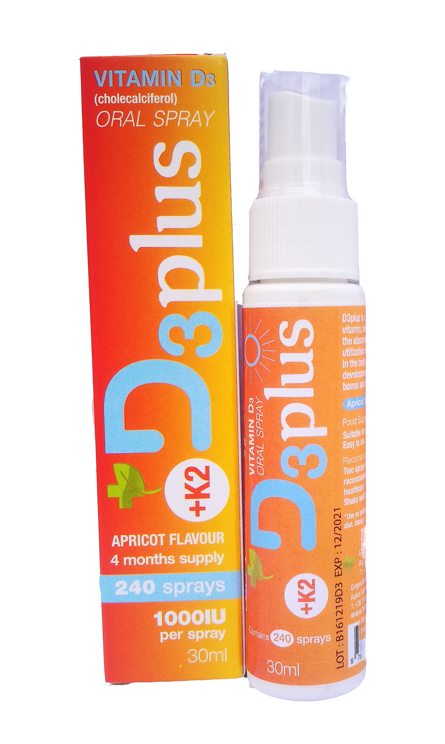 D3plus 1000 IU και 45μg βιταμίνης Κ2 Υπογλώσσιο Spray της BIOPLUS