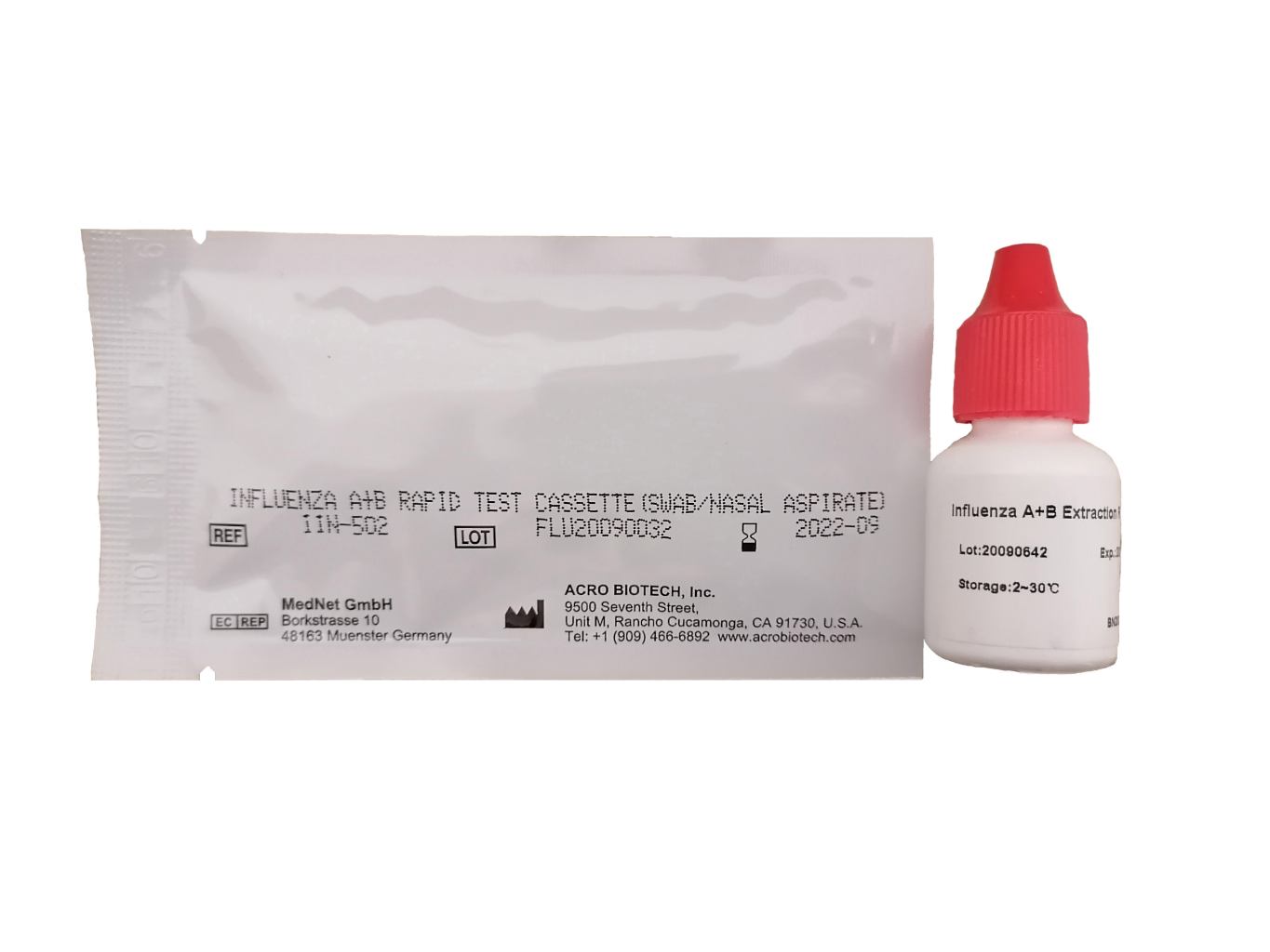 Acro Biotech Test Influenza A+B Τεστ Γρίπης τύπου Α+Β 10 τμχ | Skin'n More